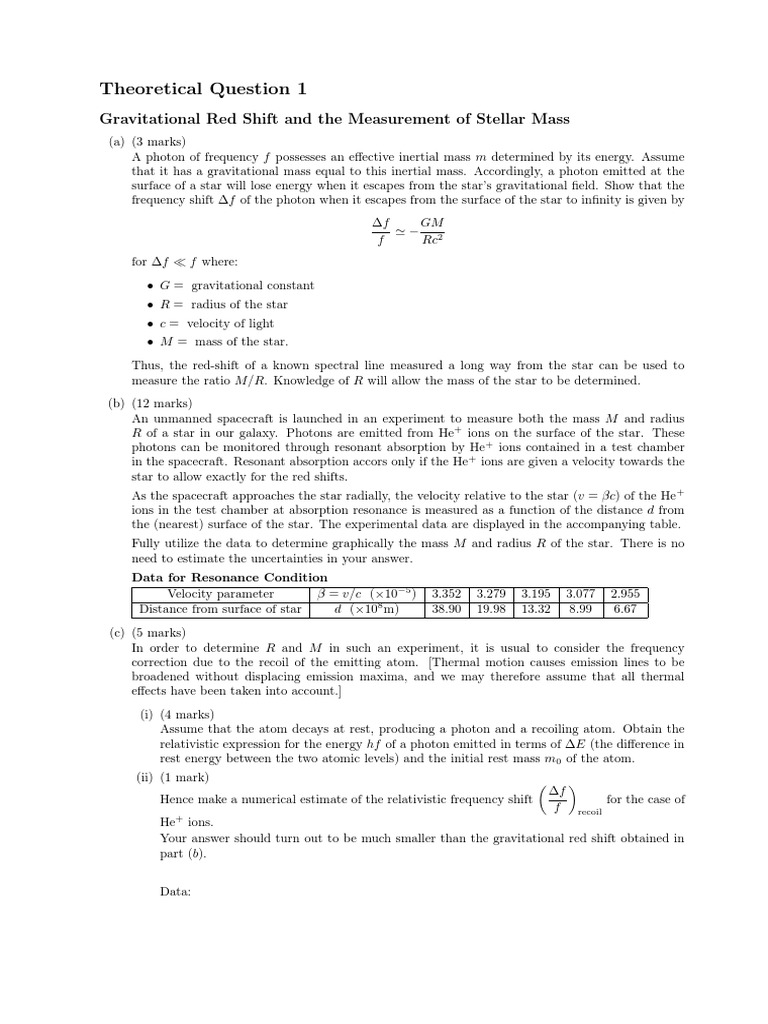 Ipho 1995-1998 | PDF | Stars | Rotation Around A Fixed Axis