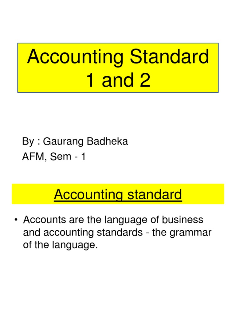 Accounting Standard 1 and 2 Summary | PDF | Inventory | Financial Statement