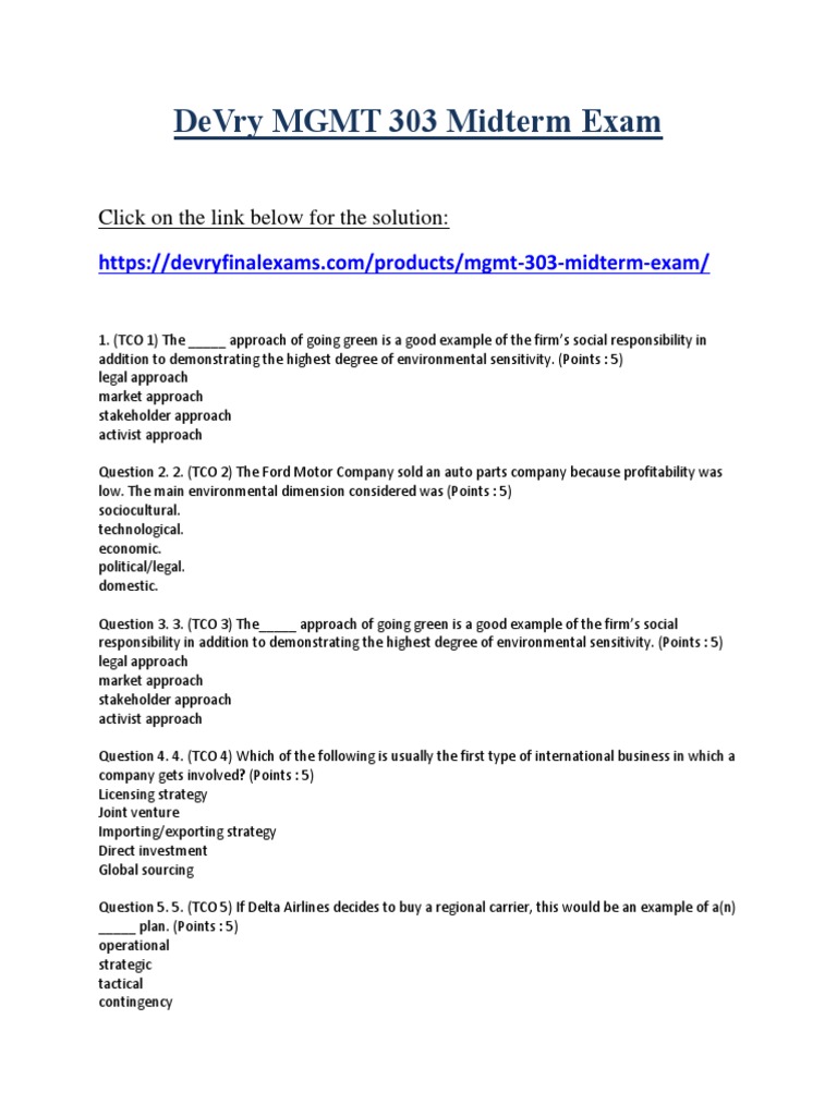 Mgmt 303 Midterm Exam Pdf Airlines International Business