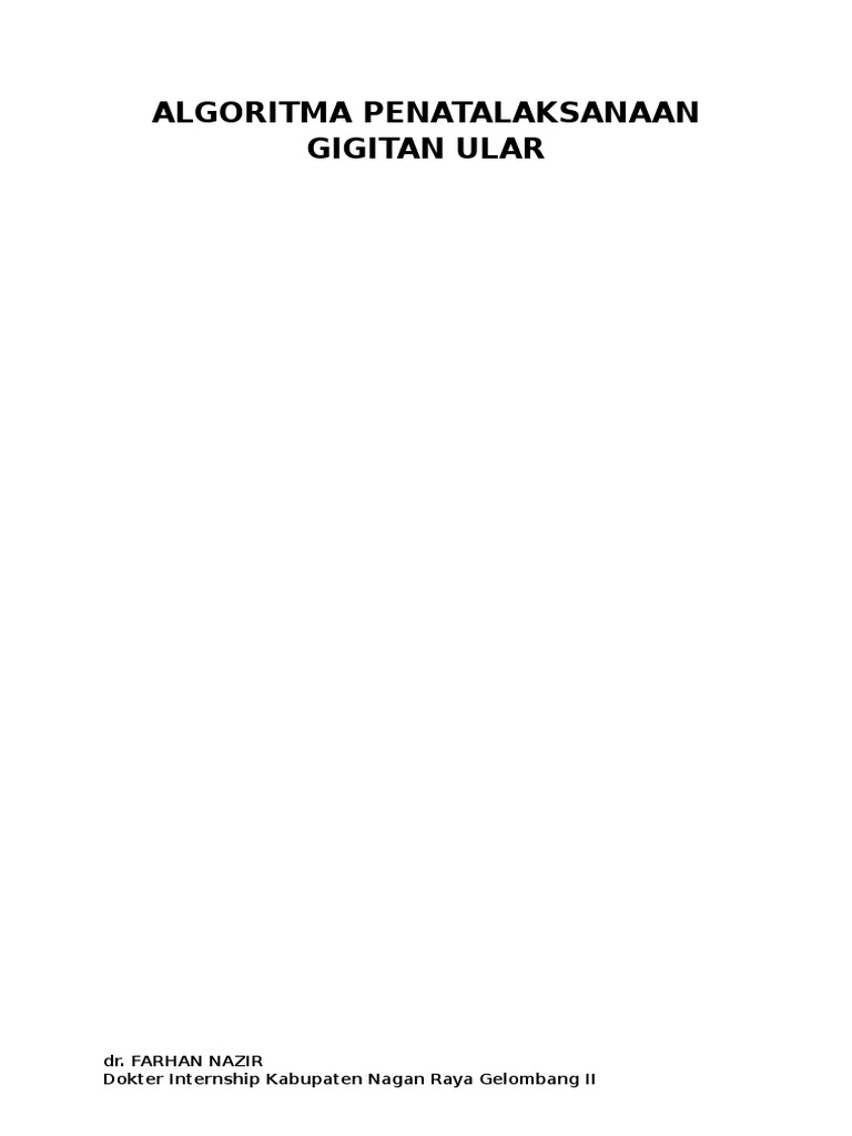 Algoritma Penatalaksanaan Gigitan Ular | PDF