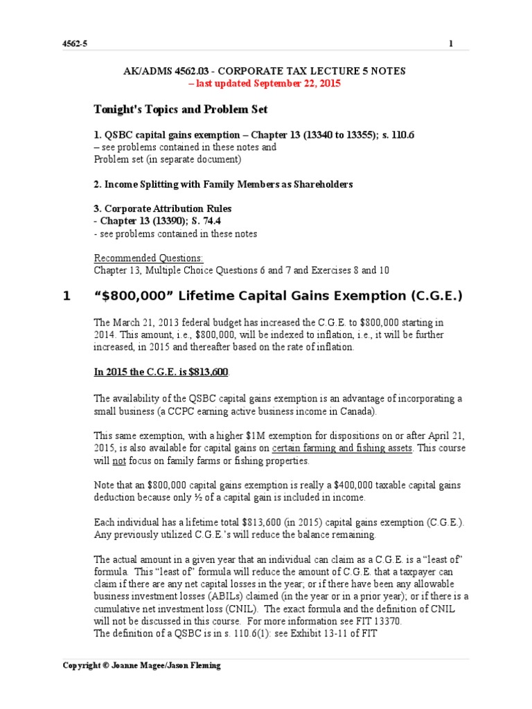Tax Lecture | PDF | Capital Gains Tax | Dividend