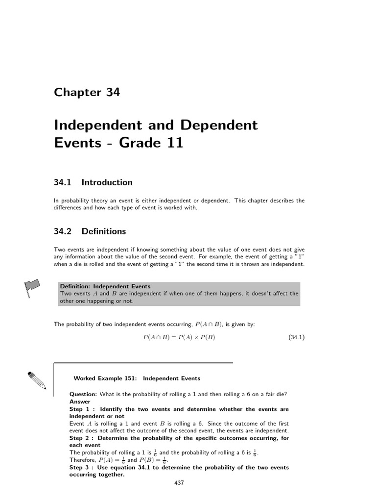 Independent vs Dependent Events Explained | PDF | Probability ...