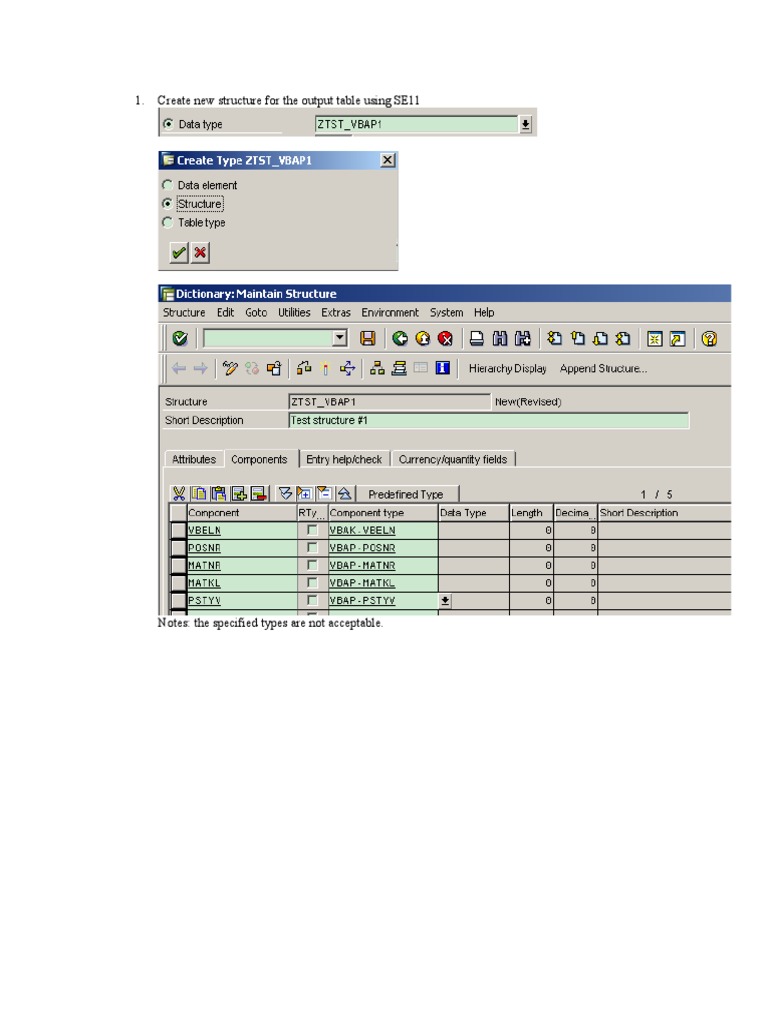 Create New Structure For The Output Table Using SE11 | PDF | Teaching ...