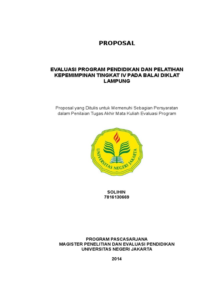SOLIHIN-781610669-Tugas Proposal Evaluasi Program | PDF
