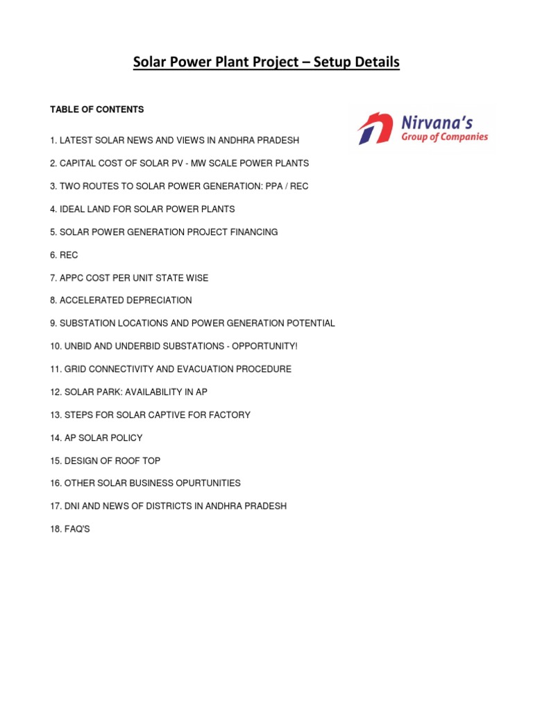 Solar Power Plant Project | PDF | Guarantee | Loans