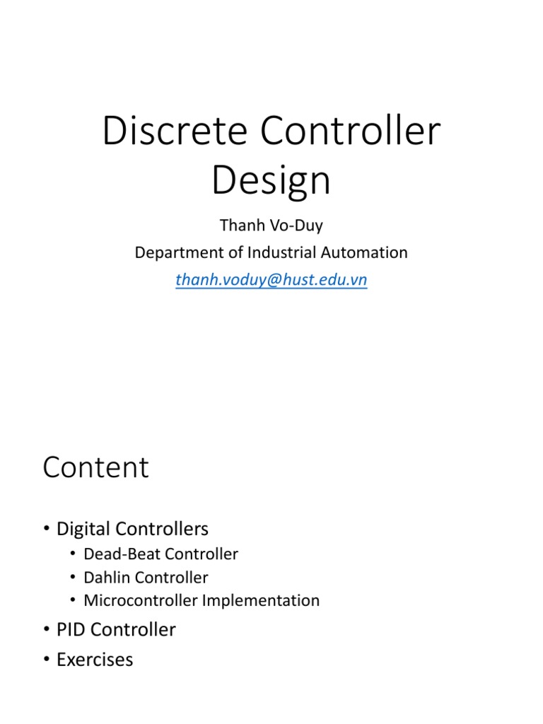 Discrete Controller Design | PDF | Algorithms | Electronics