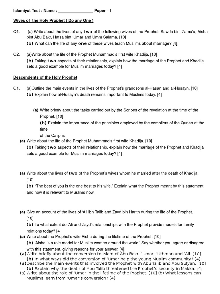 Wives of the Prophet: Lessons for Muslims | PDF | Muhammad | Ali