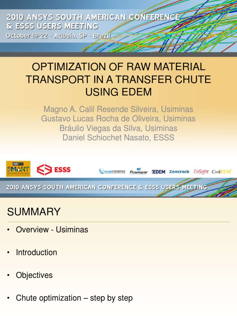Optimization of Raw Material Transport in A Transfer Chute Using Edem ...