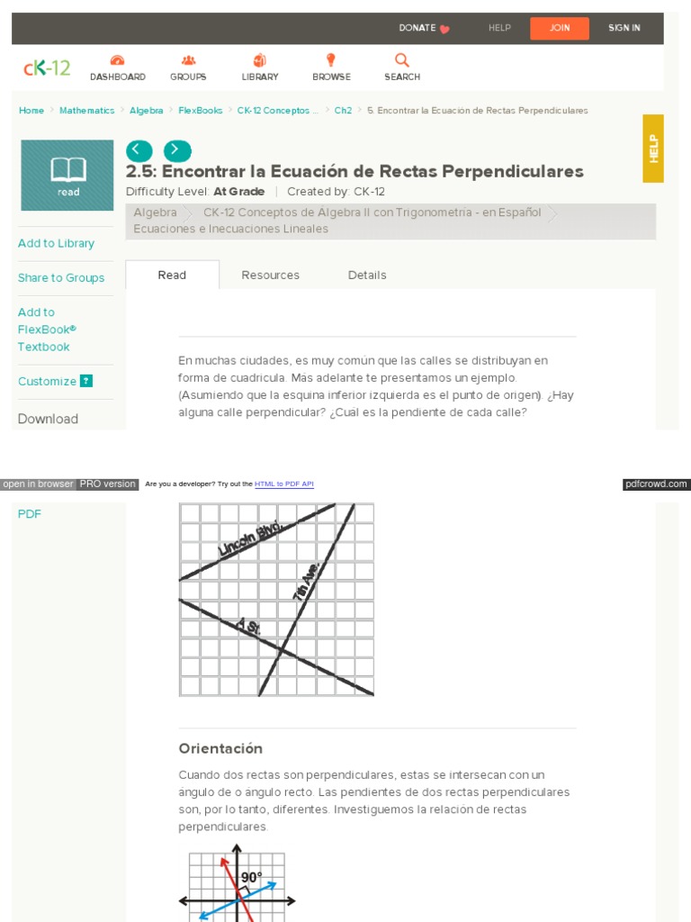 Encontrar La Ecuación de Rectas Perpendiculares | PDF | Pendiente ...