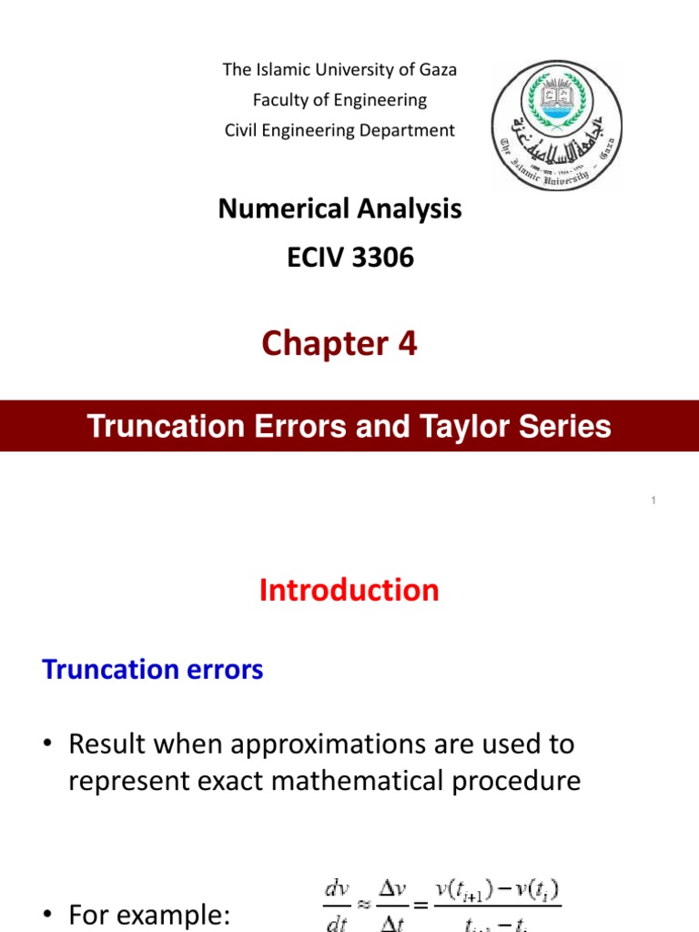 Ch4 Truncation Errors Taylor Series | PDF | Numerical Analysis | Mathematics Of Computing