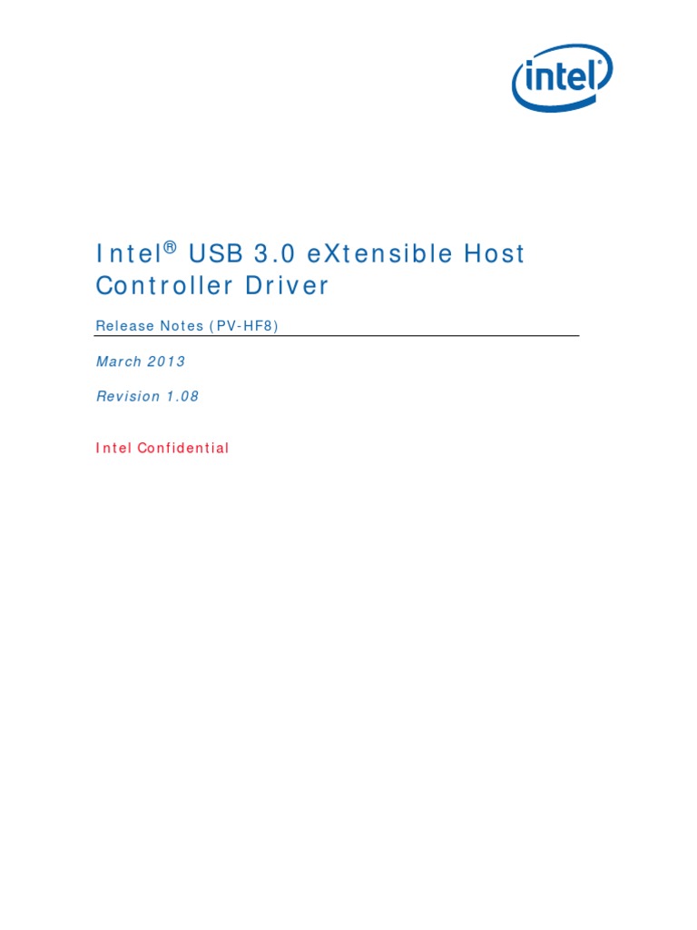 Intel (R) USB 3.0 EXtensible Host Controller Driver - Release Notes r1 ...