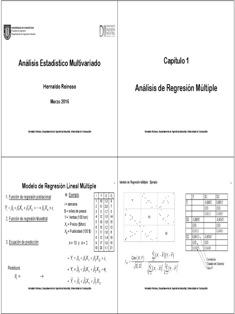Análisis de Regresión Múltiple en Estadística | PDF | Regresión lineal ...