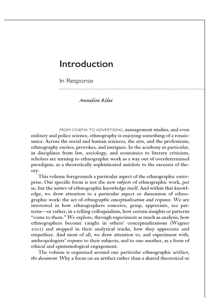 RILES Annelise 2006 Introduction in Response Documents Artifacts of ...