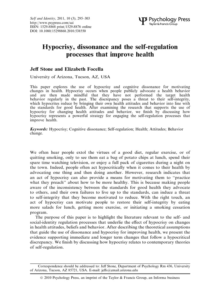 Hypocrisy | PDF | Attitude (Psychology) | Motivation
