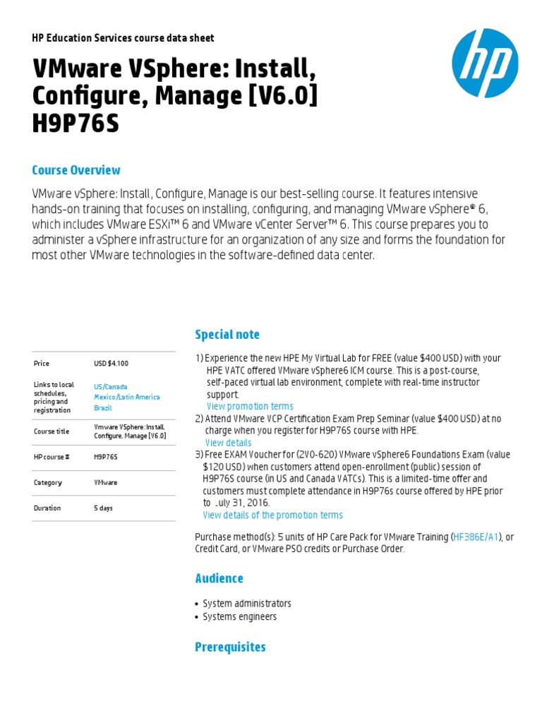 Vmware Course | PDF | V Mware | Virtualization