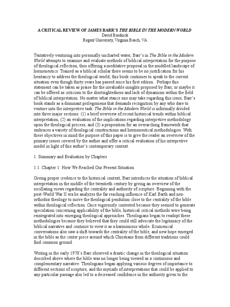 Bradnick Barr Book - Review | PDF | Hermeneutics | Bible