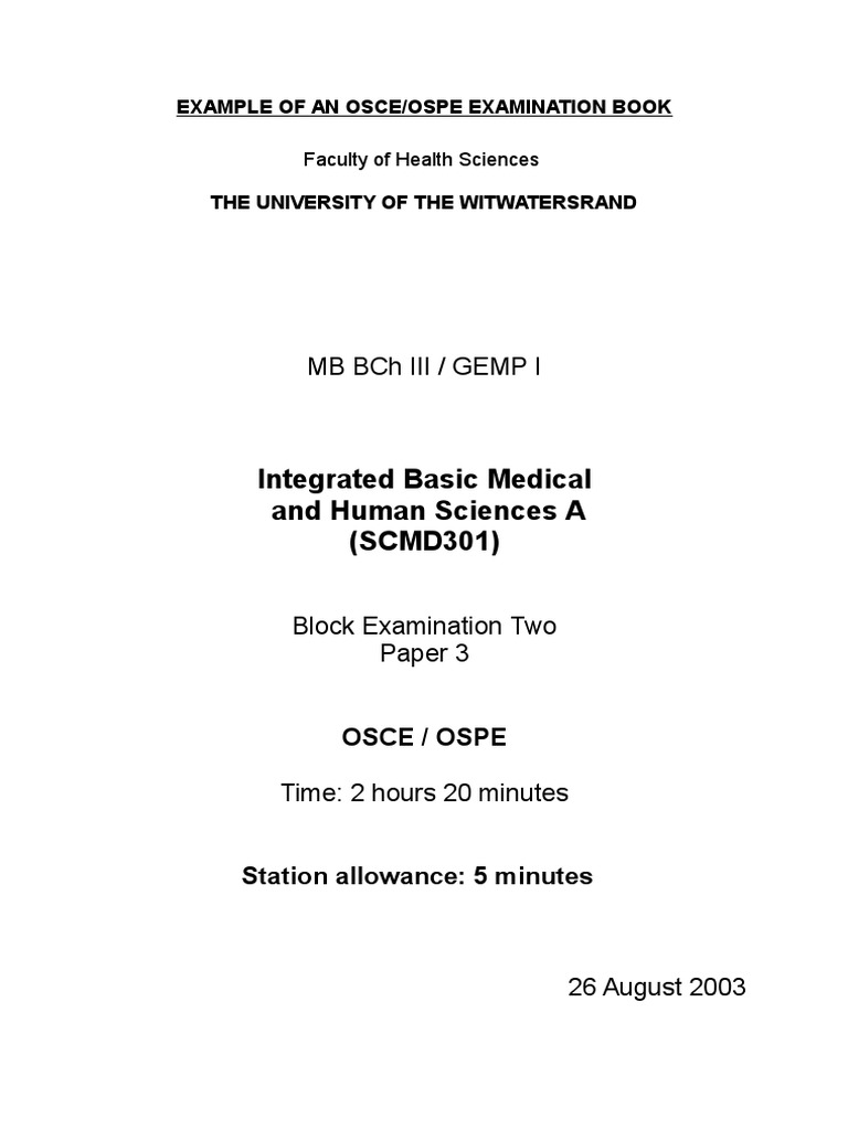 Example of An Osce Ospe Examination Book | PDF | Respiratory System | Cough