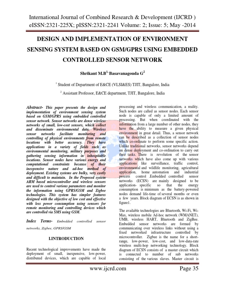 Design and Implementation of Environment Sensing System Based On Gsm/Gprs Using Embedded ...