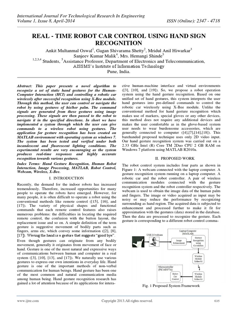 Hand Gestures Controlled Robot | Download Free PDF | Robot | Robotics