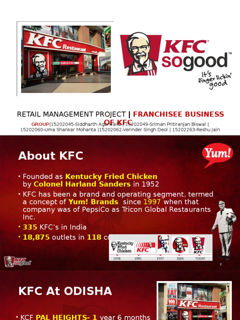 Retail Management Project - : Franchisee Business of KFC | PDF ...
