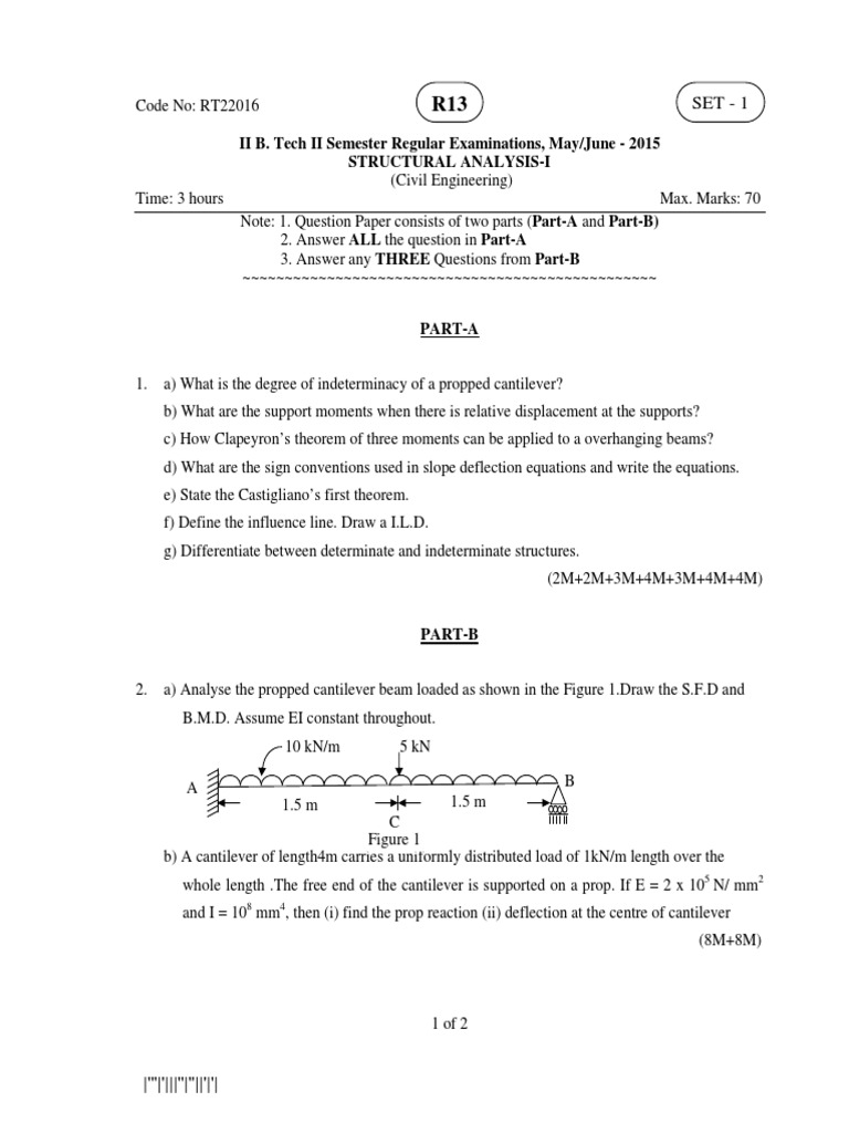 II B. Tech II Semester Regular Examinations, May/June - 2015 Structural ...