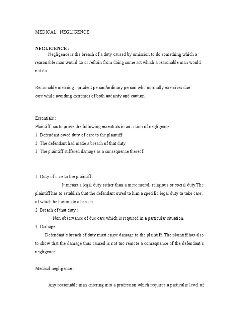 Negligence
