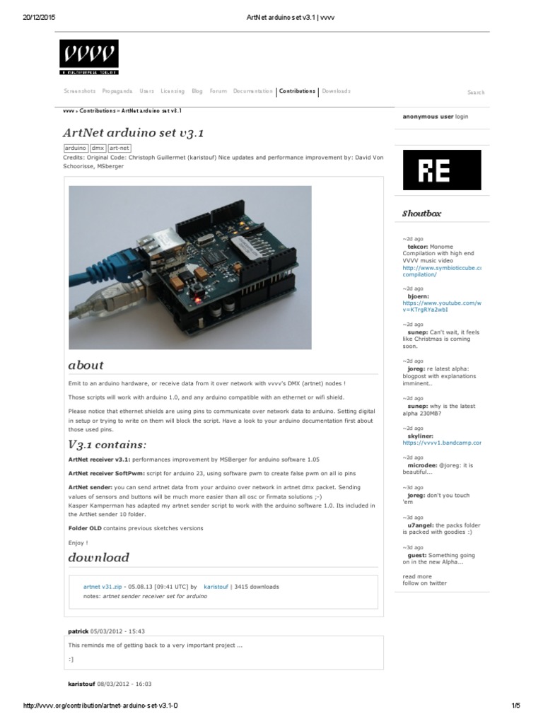 ArtNet Arduino Set v3 | PDF | Arduino | Computer Networking