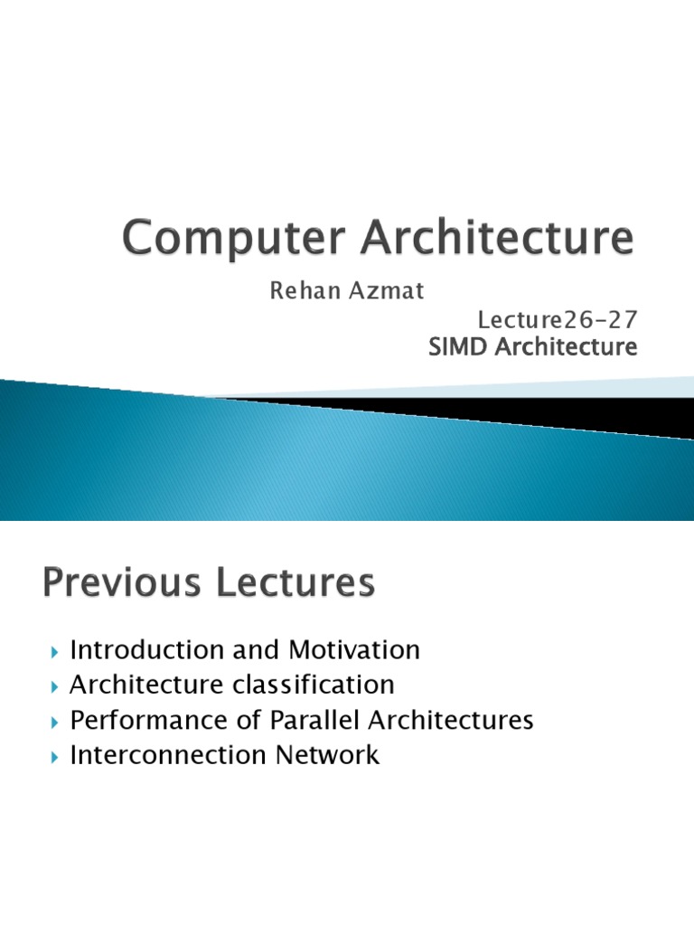 26-27 SIMD Architecture | PDF | Parallel Computing | Instruction Set