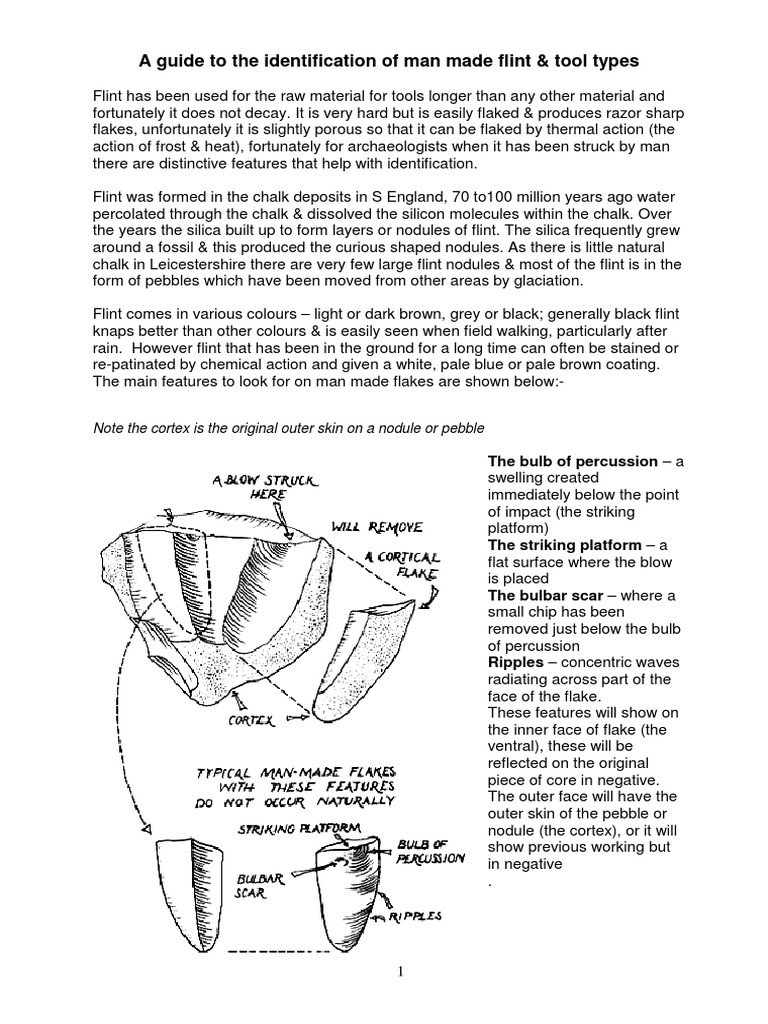 A Guide To The Identification of Man Made Flint & Tool Types | PDF ...