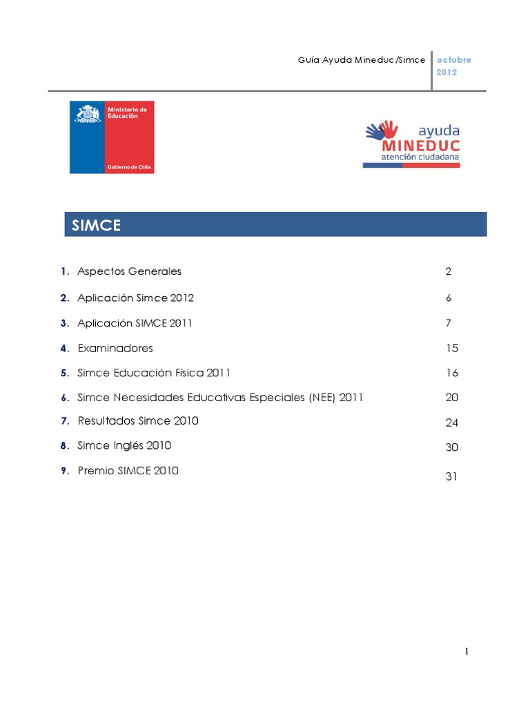 Guía sobre el SIMCE y su aplicación | PDF | Discapacidad intelectual ...