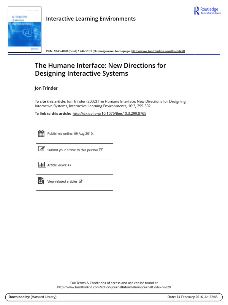 The Humane Interface New Directions For Designing Interactive Systems | Download Free PDF ...