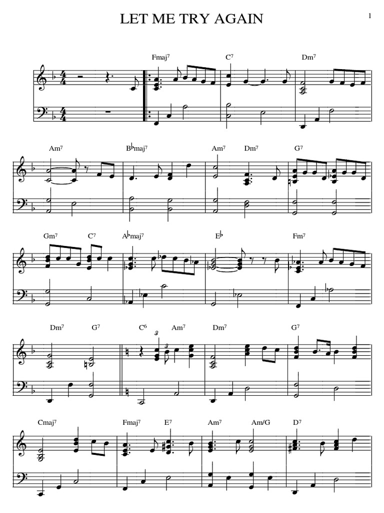 Let Me Try Again Piano
