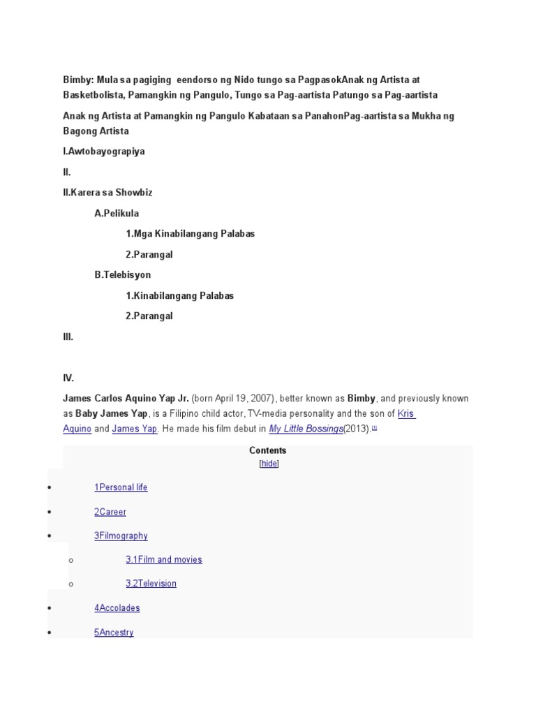 As Baby James Yap, Is A Filipino Child Actor, TV-media Personality and ...