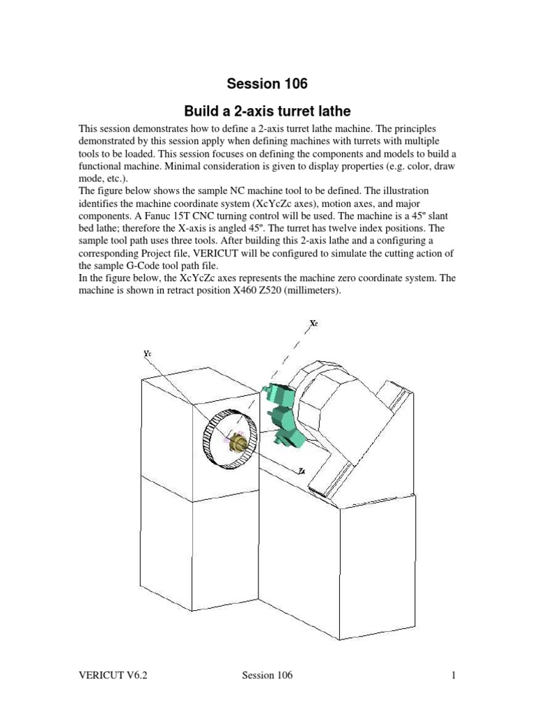 Defining the Components and Models of a 2-Axis Turret Lathe in VERICUT ...