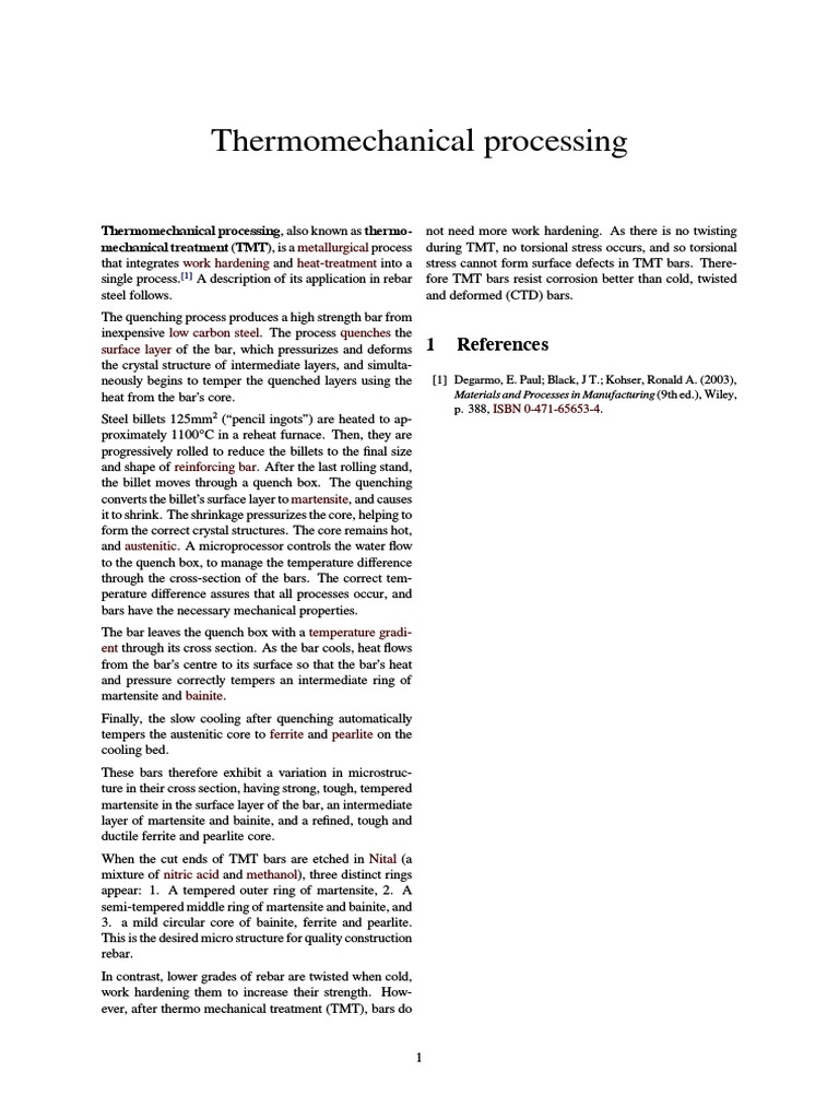 Thermomechanical Processing: 1 References | PDF | Metallurgy | Materials