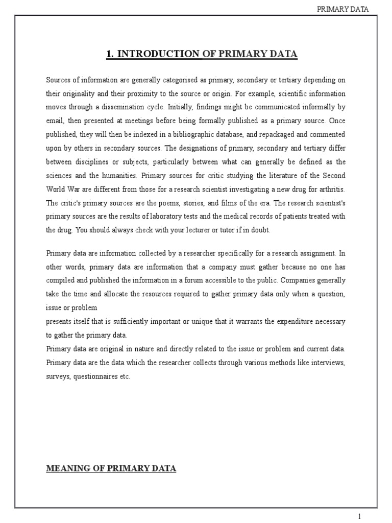 Main Primary Data | PDF | Survey Methodology | Focus Group