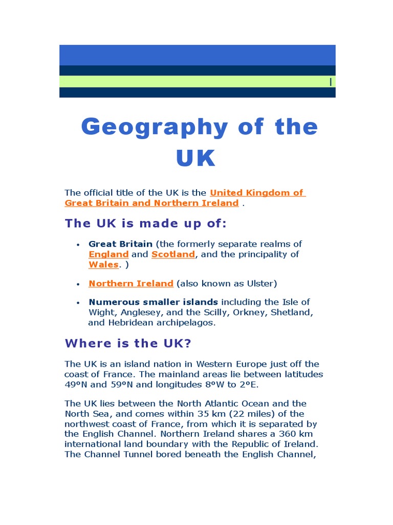 Geography of The UK | PDF | Ireland | United Kingdom