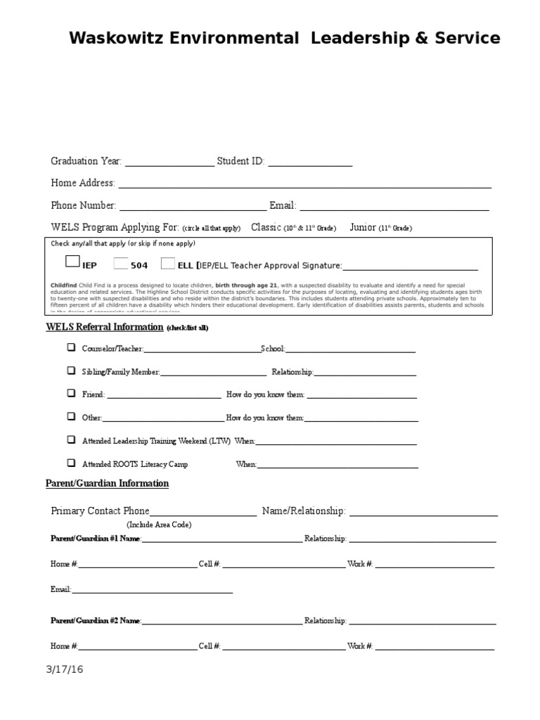 WELS Perm Form | Individualized Education Program | Schools | Free 30 ...