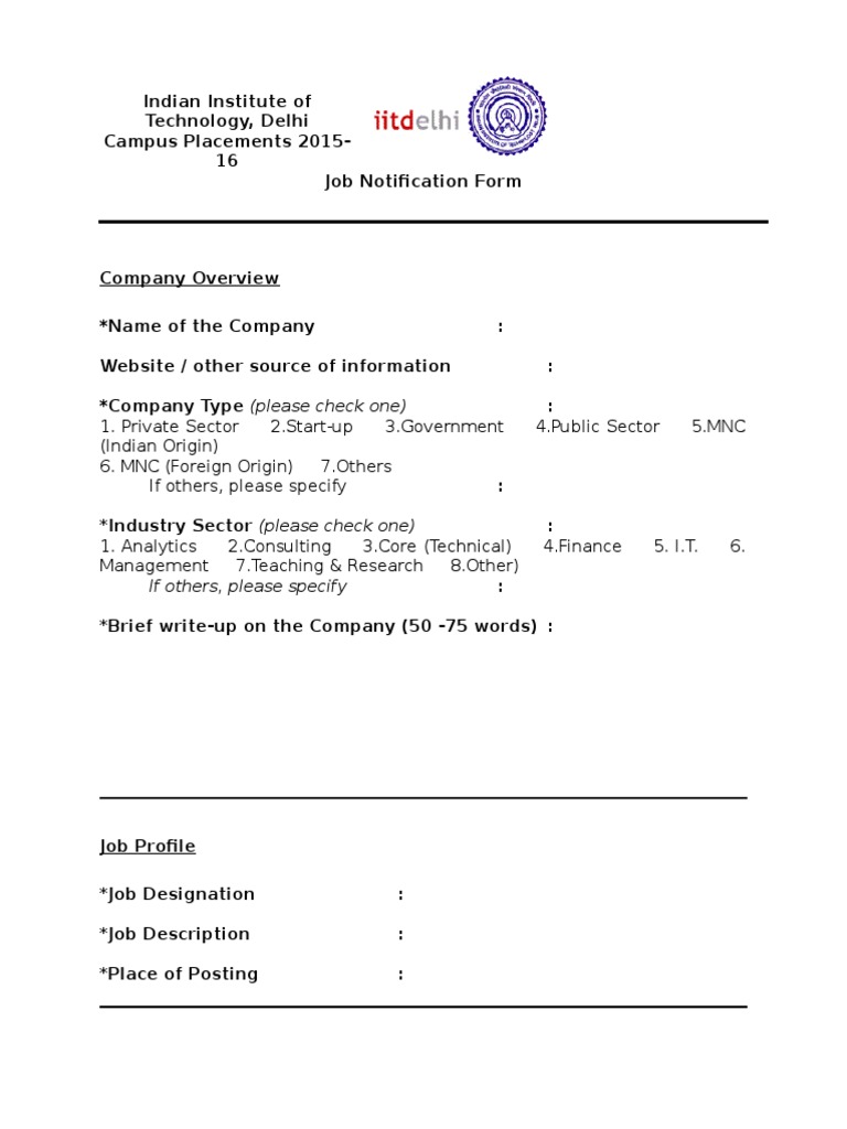 Indian Institute of Technology, Delhi Campus Placements 2015-16 Job ...