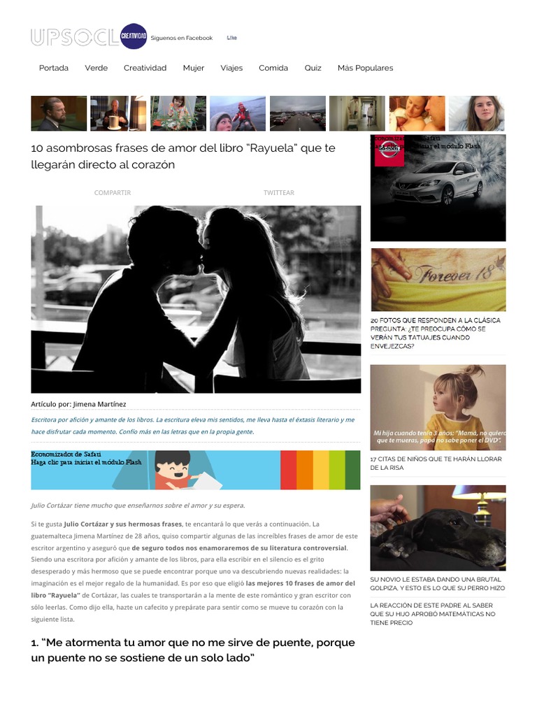 10 Asombrosas Frases de Amor Del Libro "Rayuela" Que Te Llegarán ...