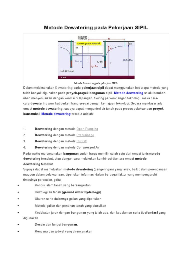 Metode Dewatering Cut Off | PDF