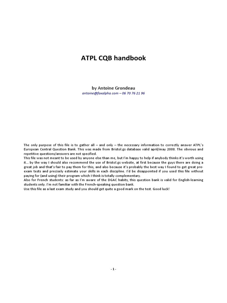 ATPL Handbook | PDF