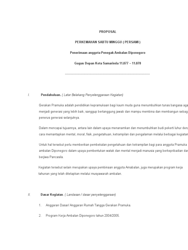 Proposal Mop Pramuka | PDF