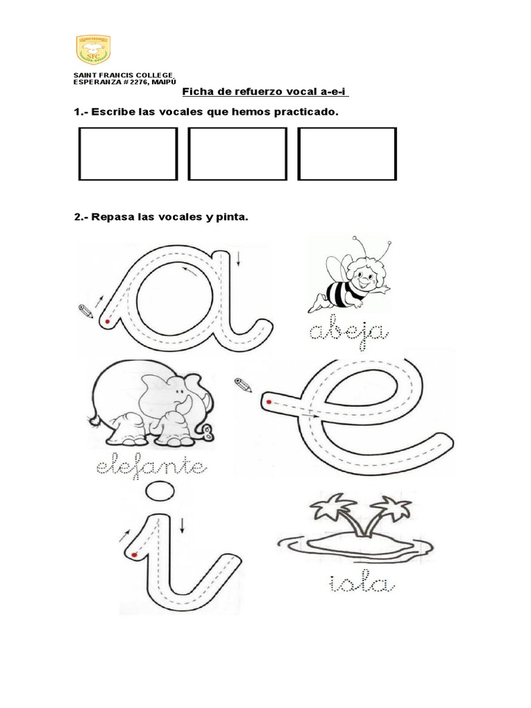 Guia Repaso Vocal A e I | PDF | Estudios de idiomas extranjeros