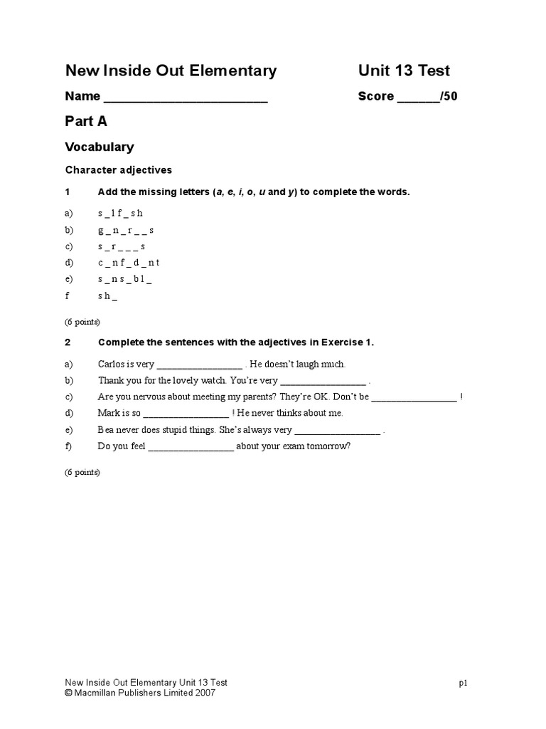 Unit 13 Test | PDF | Adverb | Semiotics