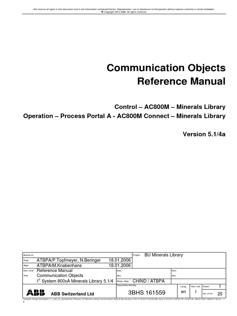 ABB BMI Library 07 Minerals Library Communication Objects 5p1s4a | PDF ...