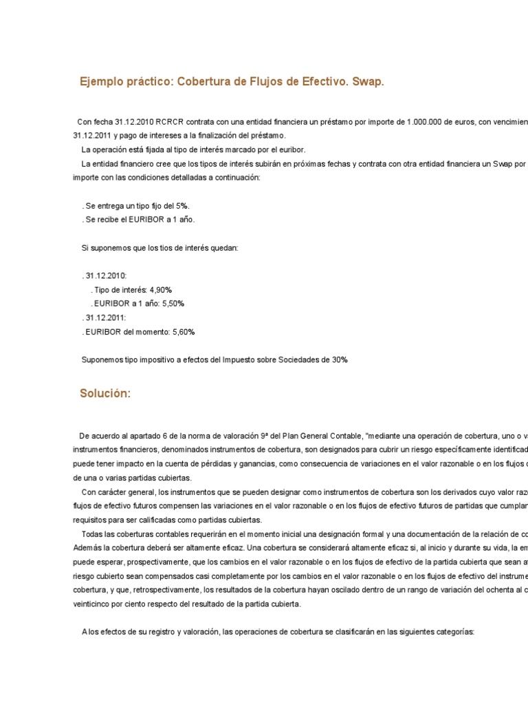 Ejemplo Práctico Swap | PDF | Swap (Finanzas) | Business