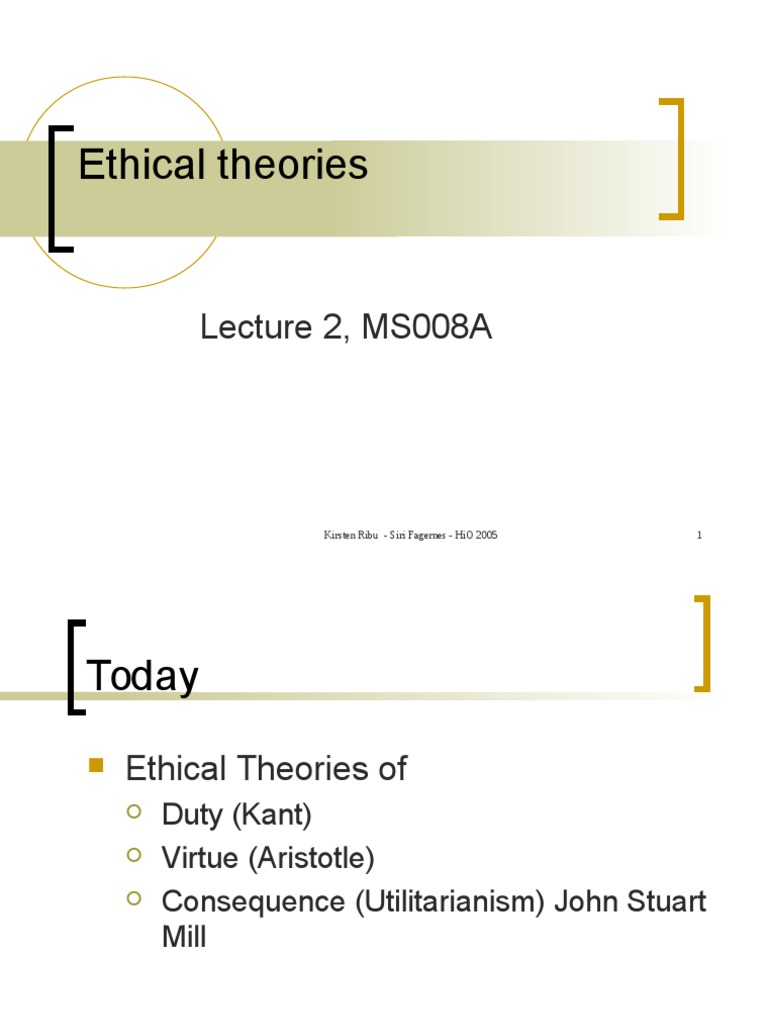 2 Ethical Theories | Utilitarianism | Virtue Ethics