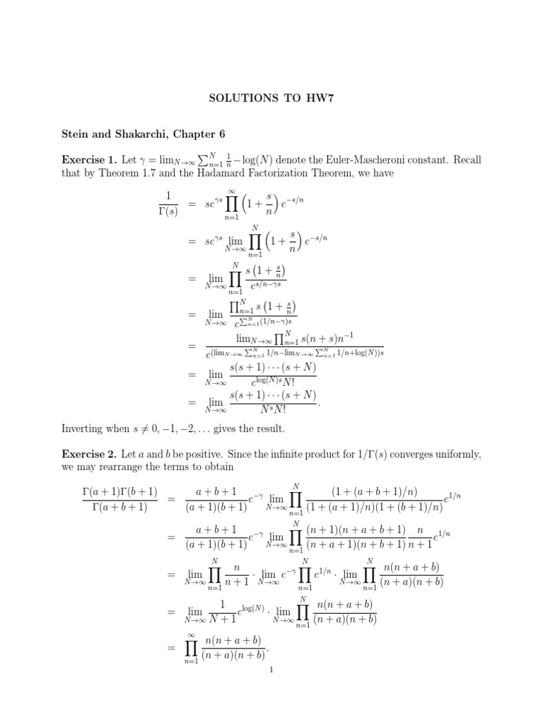 Sol. Stein Cap 6 PDF | Download Free PDF | Logarithm | Mathematical ...