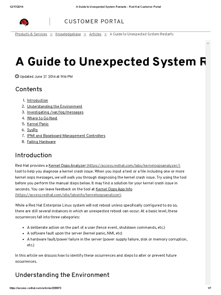Diagnosing RHEL Kernel Panic Issues | PDF | Kernel (Operating System ...